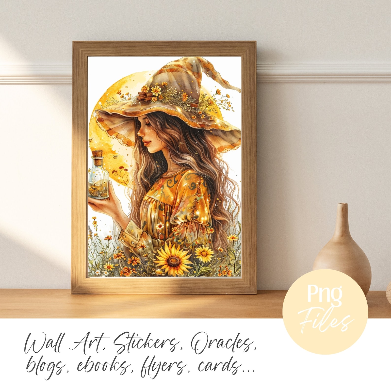 Solar Summer Witch Clipart Planner Witchy Stickers Wallpaper for ...