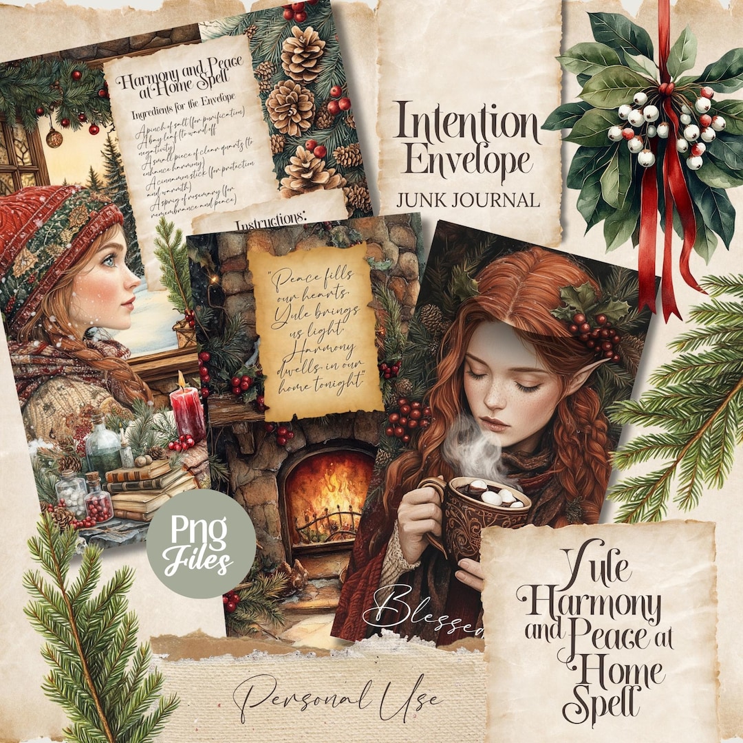 Yule Intention Envelope Spell: Peace & Harmony Ritual (printable PDF ...