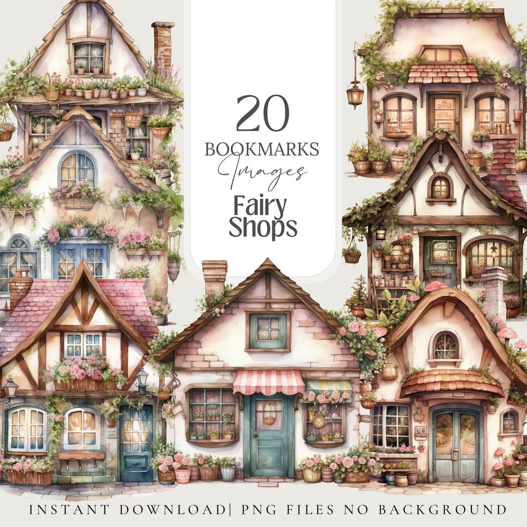 Fairy Shops Clipart: Witch Cottagecore PNG Stickers (digital Download ...