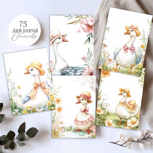 Victorian Easter Goose Png Junk Journal Spring Stationary Cottagecore ...