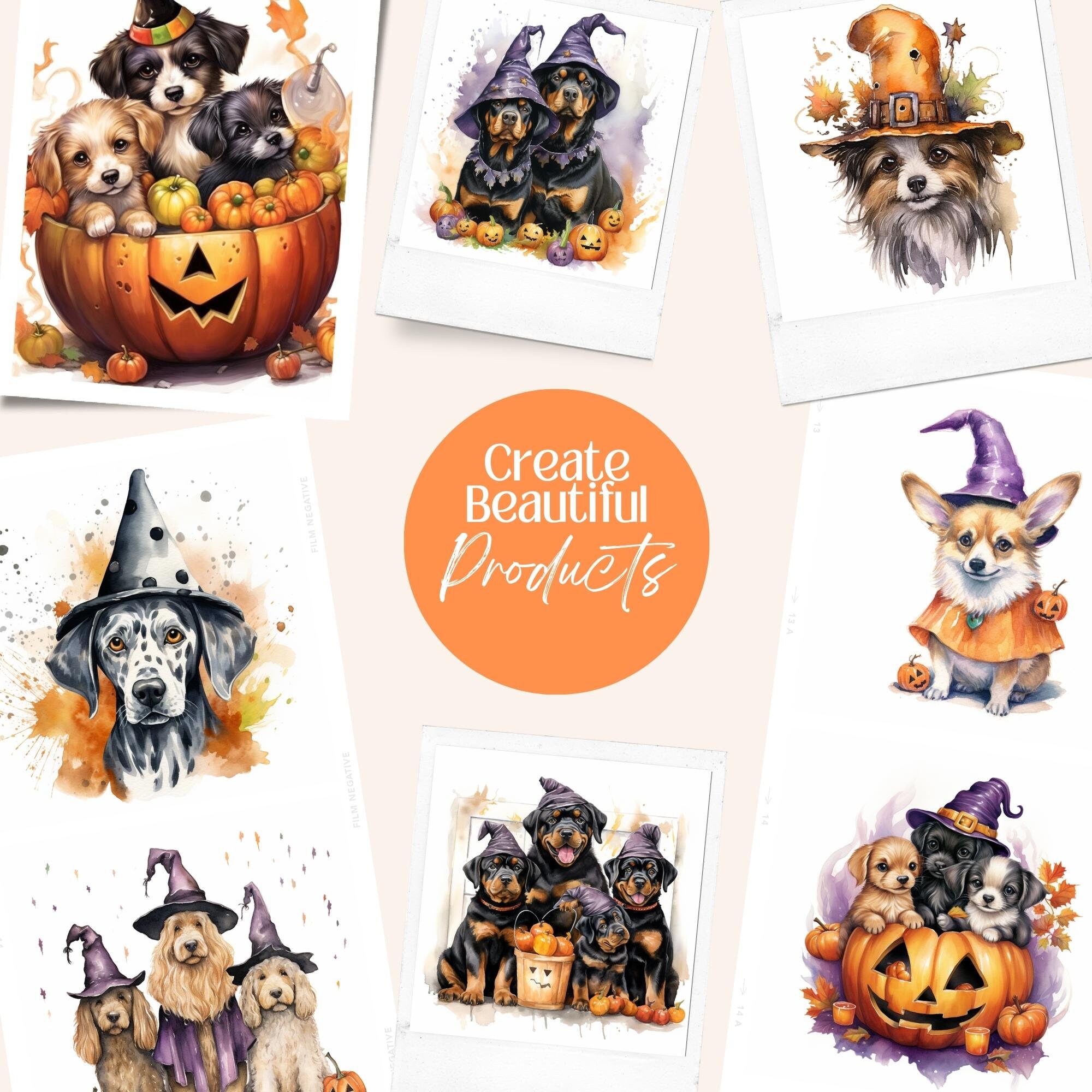 Halloween Dogs Watercolor Clipart Bundle 120 PNG Spooky - Etsy