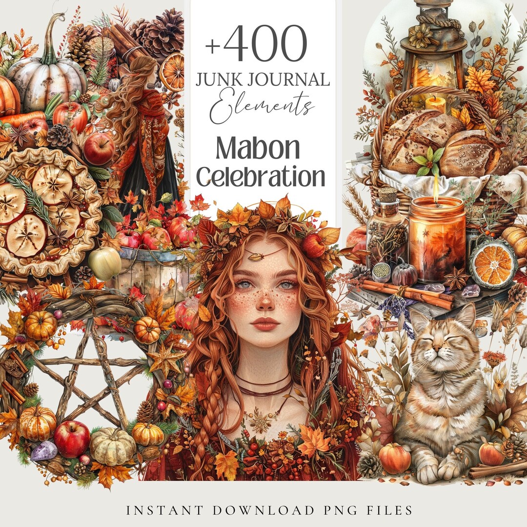 Mabon Celebration Witch Junk Journal Kit for Digital Grimoire Book of ...