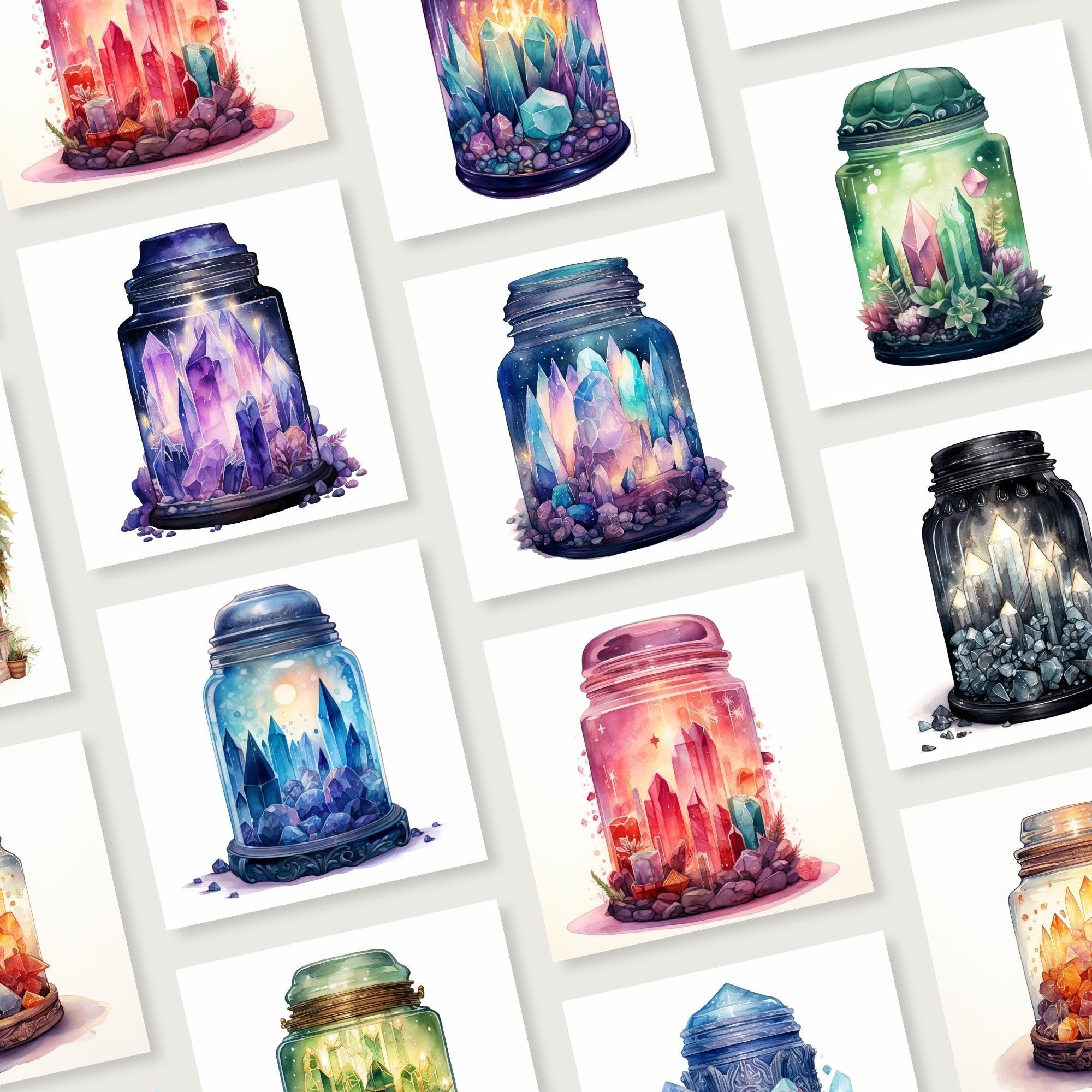 Crystal Jars Witch Clipart Witchy Planner Stickers Wallpaper for ...