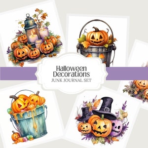 Halloween Decorations Spooky Pumpkin Watercolor Clipart | 30 Printable ...