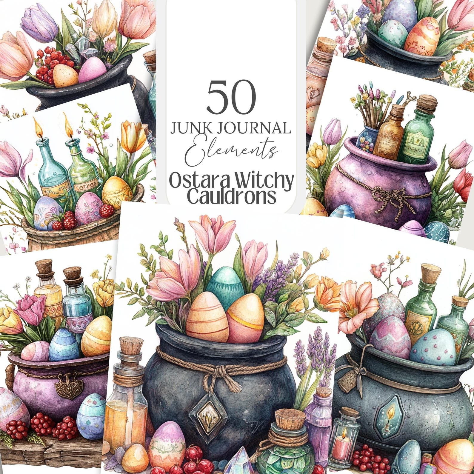 Ostara Cauldron Png Witchy Easter Clipart Ostara Book of Shadows ...
