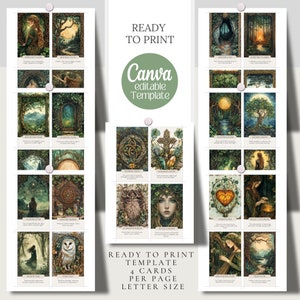 Celtic Magic Oracle Cards Png, Printable Deck, Editable Template Tarot ...