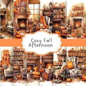 Cozy Autumn Watercolor Clipart Bundle - 50 PNG Cute Fall Images ...