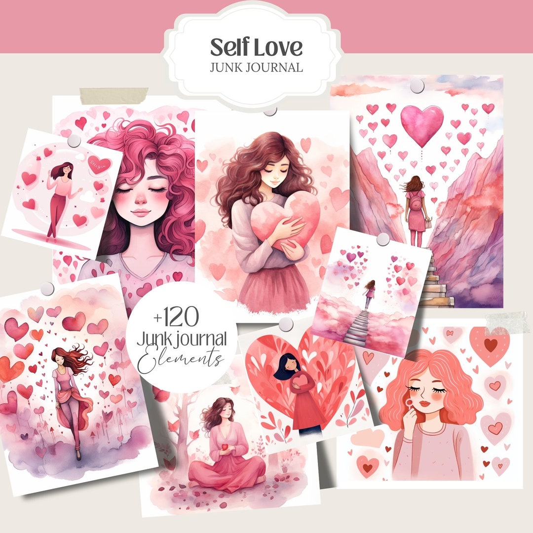 Self Love Self Esteem Png Ephemera Clipart Illustrations Bundle ...