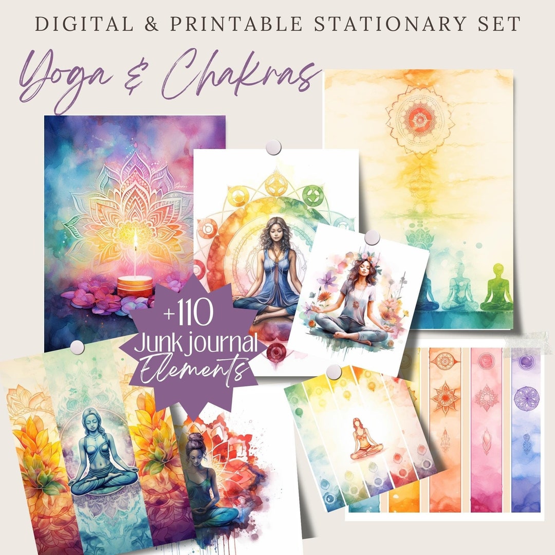 Yoga Chakras Digital Junk Journal Planner, Grimoire Paper Stationary ...