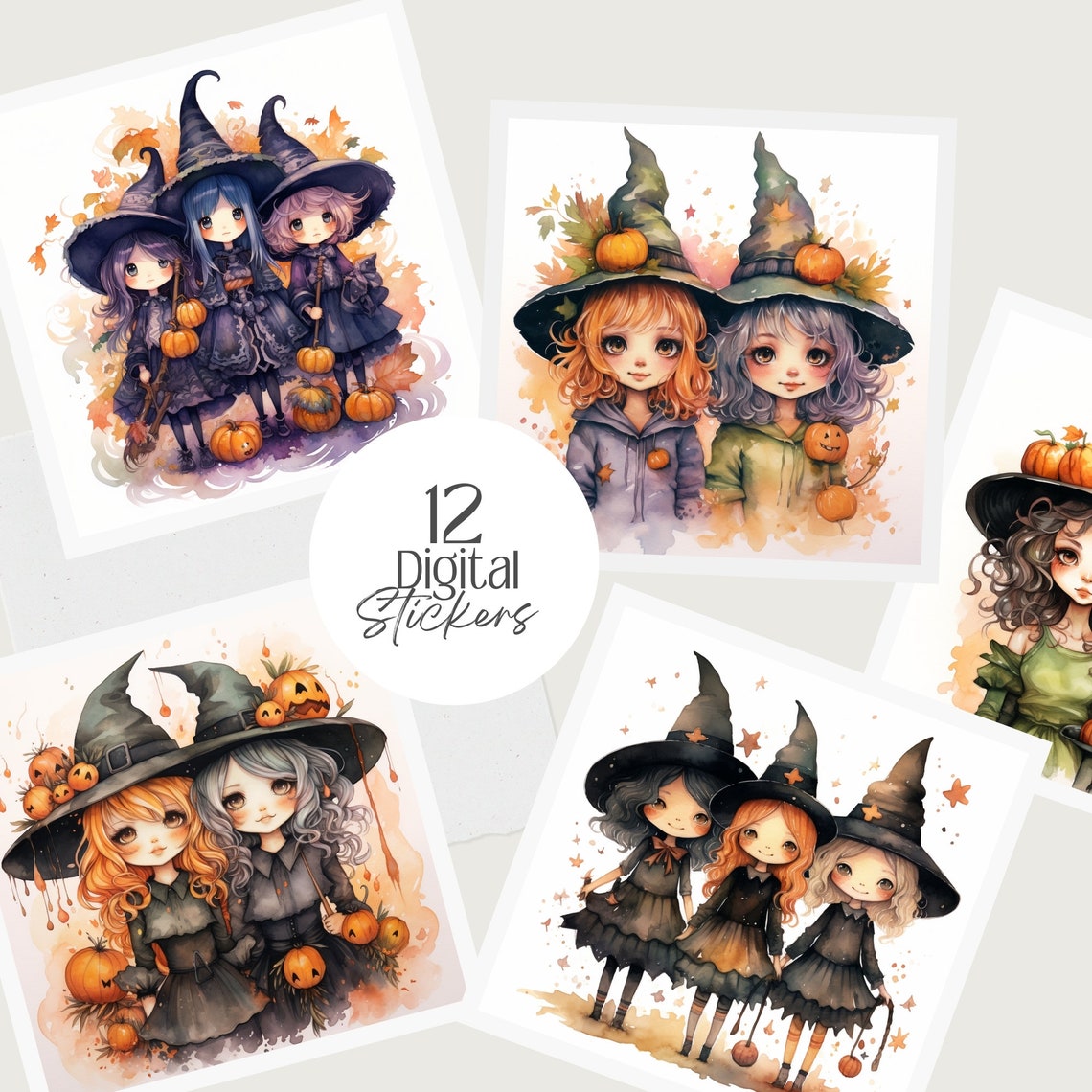 Friends Witch Clipart, Witchy Planner Stickers (digital Download) - Etsy