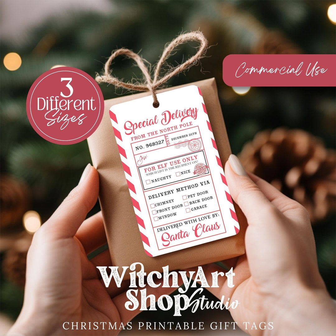 North Pole, Christmas Gift Tag, Editable Printable, Santa Gift Tag ...
