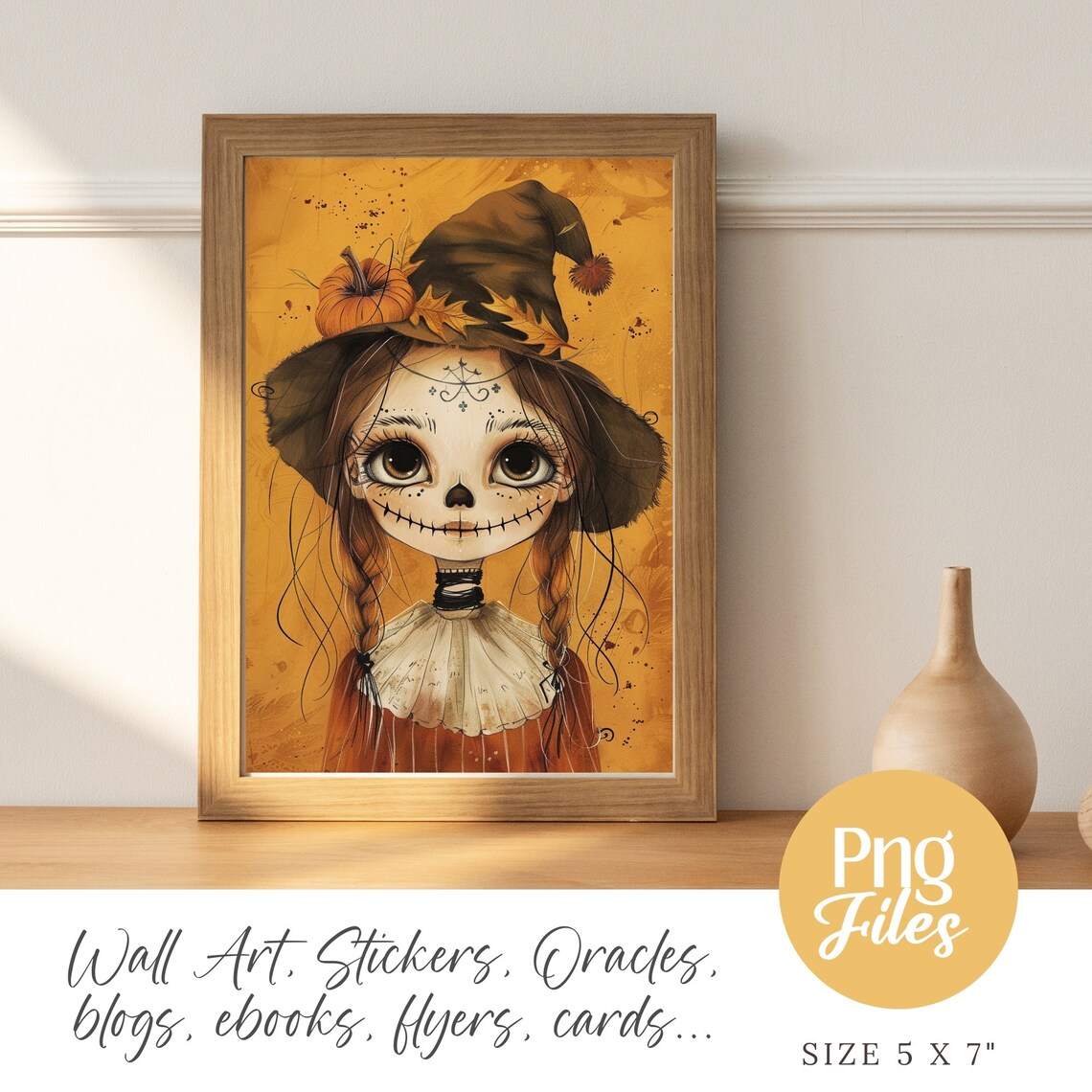 Cute Scarecrow Face Girl Autumn Fall Png Clipart Spooky Graphics Design ...