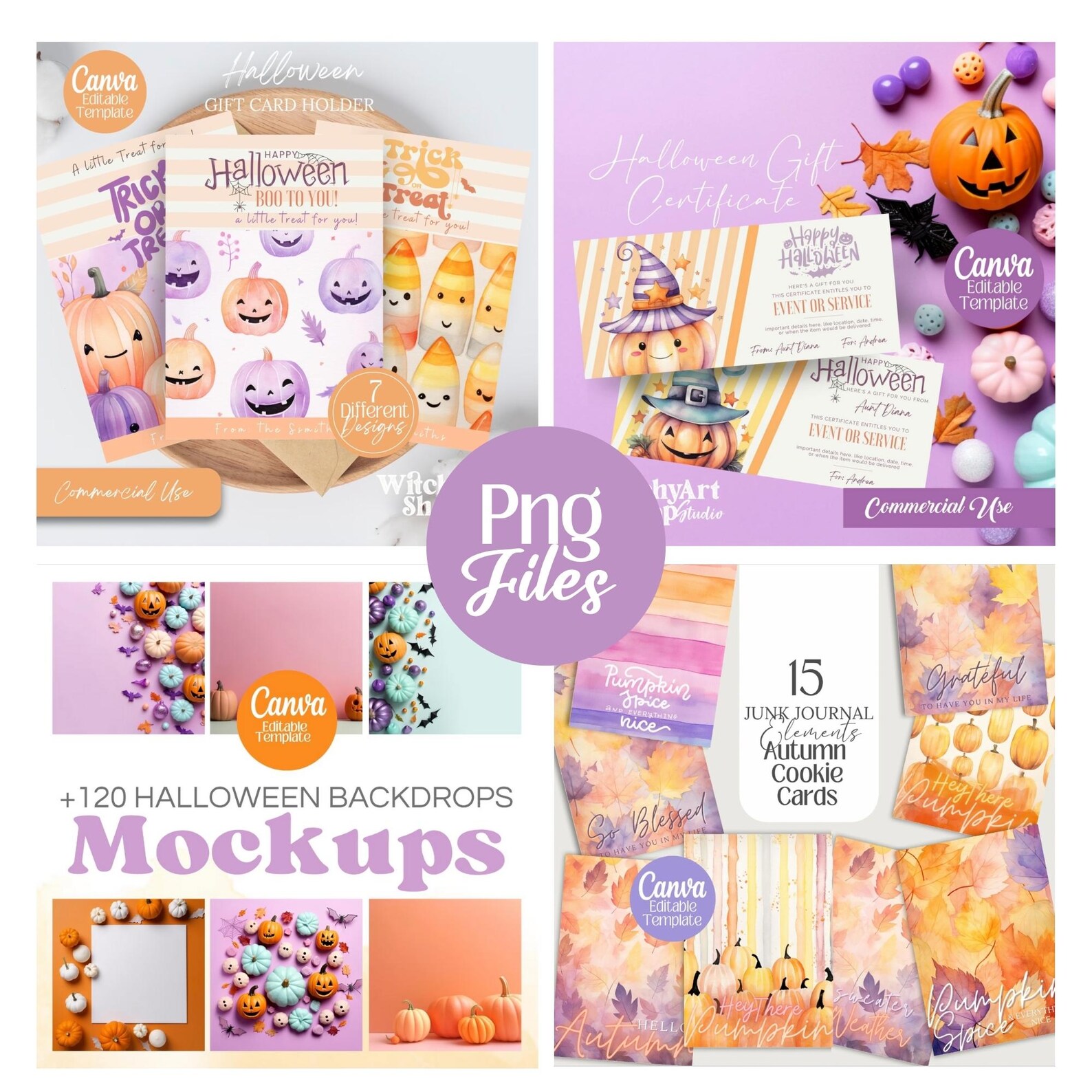 Pastel Halloween Mega Bundle With Stationery Patterns and Mockups - Etsy