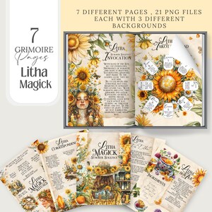 Litha Midsummer Book of Shadows, Digital Grimoire Paper Witchy ...
