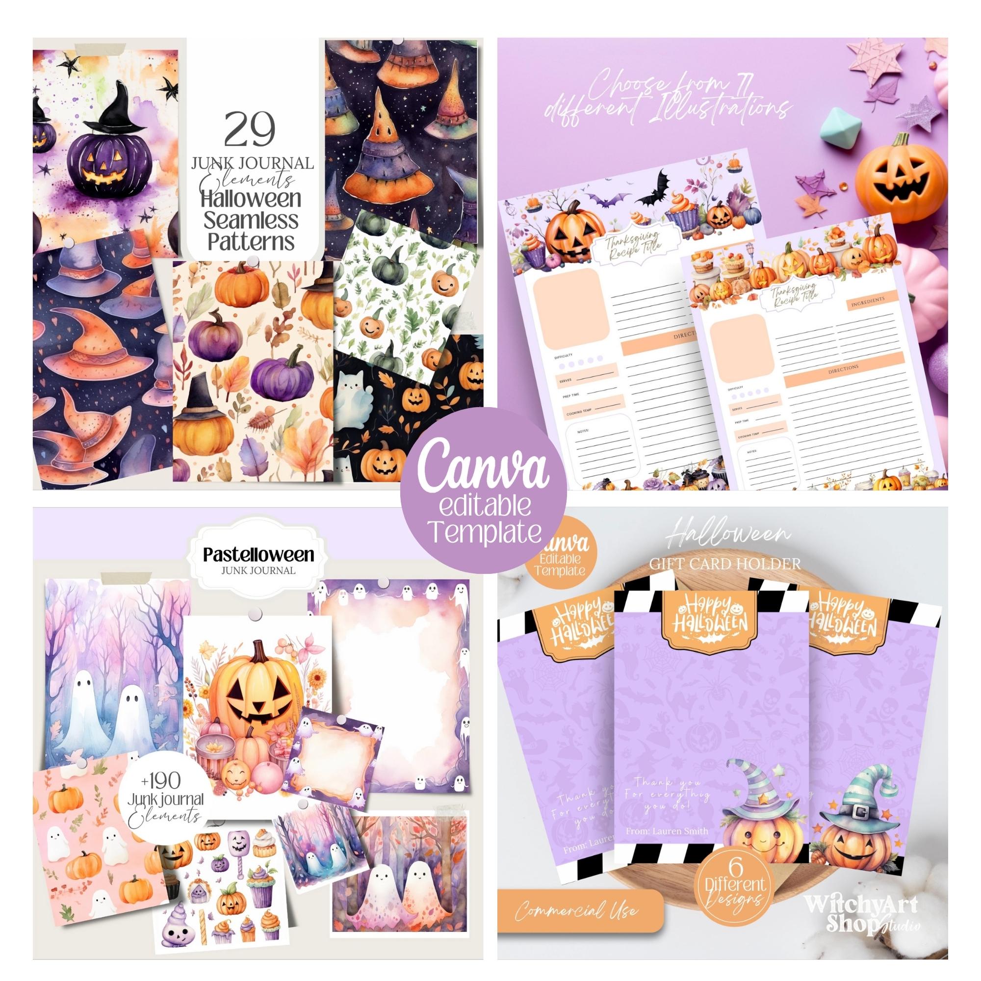 Pastel Halloween Mega Bundle With Stationery Patterns and Mockups - Etsy