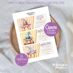 Halloween Gift Certificate Pumpkin Spice Voucher Halloween Gift Card ...