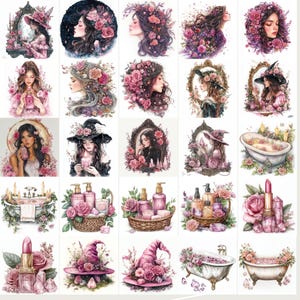 Glamour Magic Witch Clipart Beauty Magic Witchy PNG Planner Sticker ...