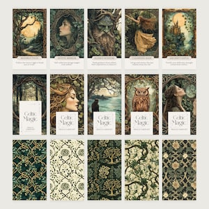 Celtic Magic Oracle Cards Png, Printable Deck, Editable Template Tarot ...