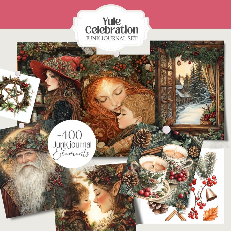Yule Celebration PNG Set: 400+ Witchcraft Clip Art, Stationery (digital ...