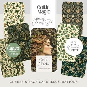 Celtic Magic Oracle Cards Png, Printable Deck, Editable Template Tarot ...