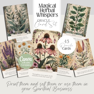 Herbal Botanical Oracle Cards Plants Medicine Printable Herb Deck ...