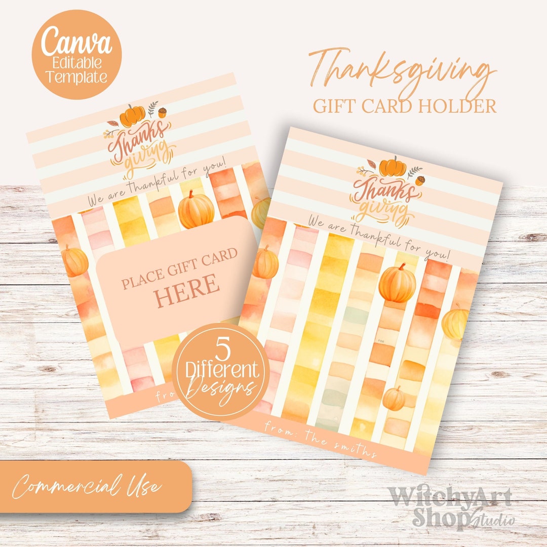 Printable, Thanksgiving, Gift Card Holder, Coffee Gift Card, Teacher ...