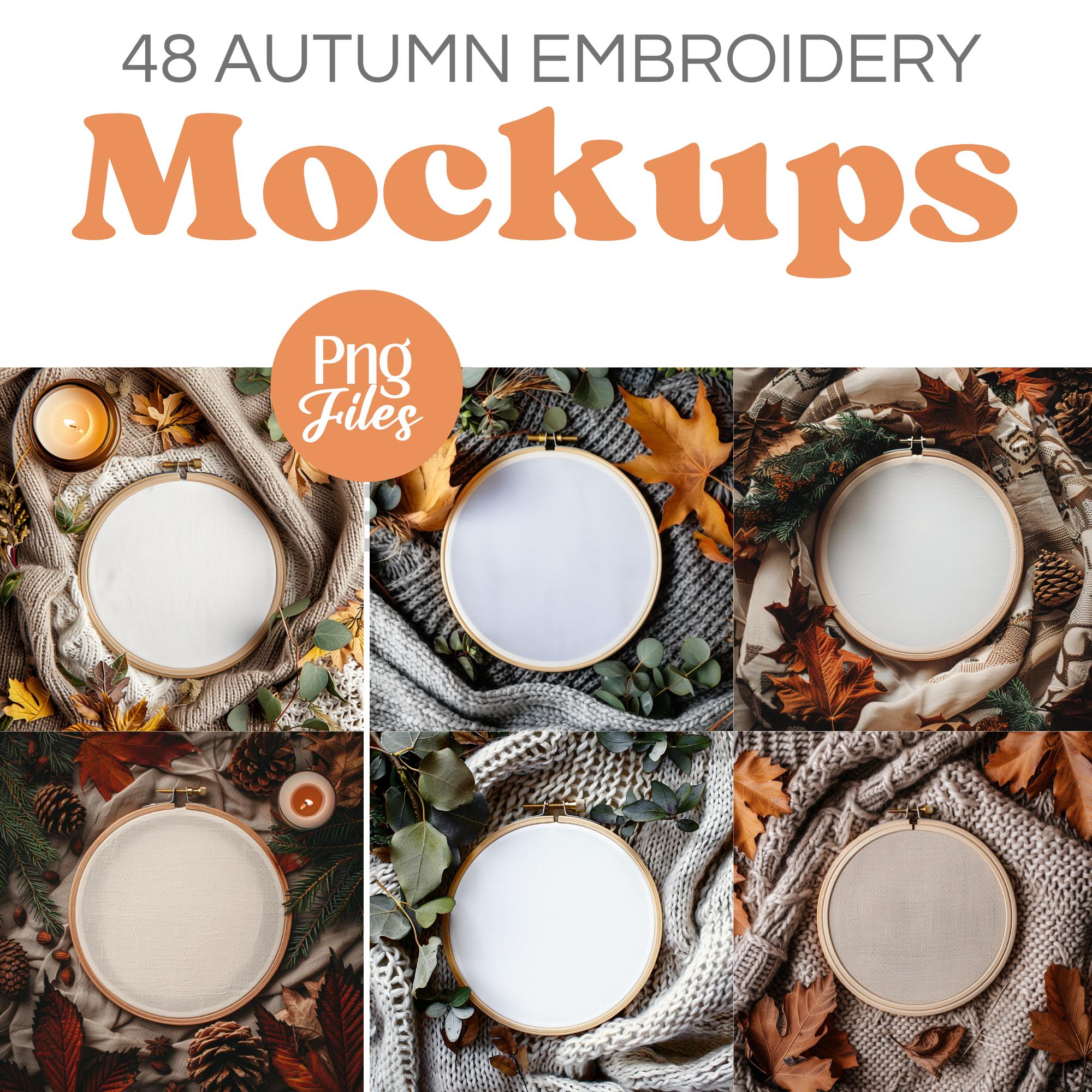 Cozy Autumn Embroidery Fall Flat Lay Mockup Set | 48 PNG Shop ...