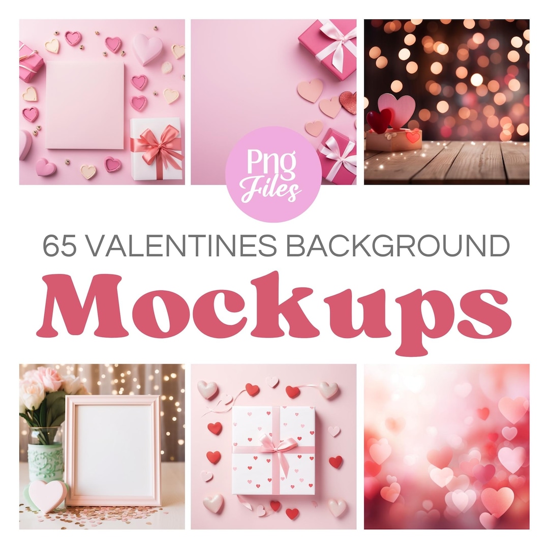 Valentines Day Flat Lay Mockup Background Bundle Png Pink Backdrop Etsy ...