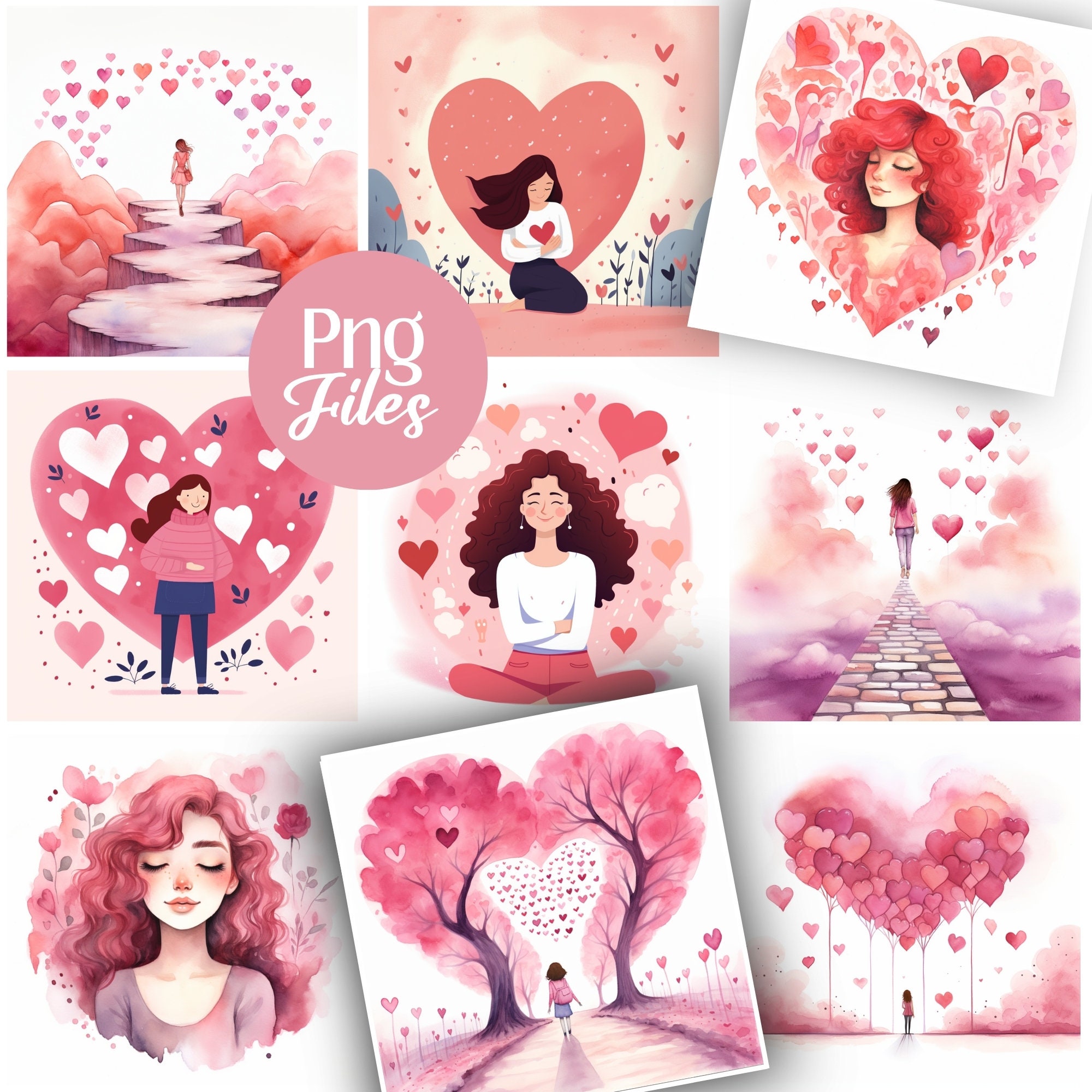 Self Love Self Esteem Png Ephemera Clipart Illustrations Bundle ...