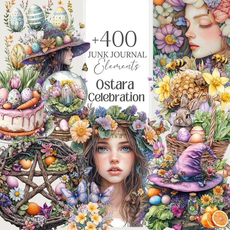 Ostara Png Witchy Celebration Clip Art Witch Grimoire Spring Planner ...