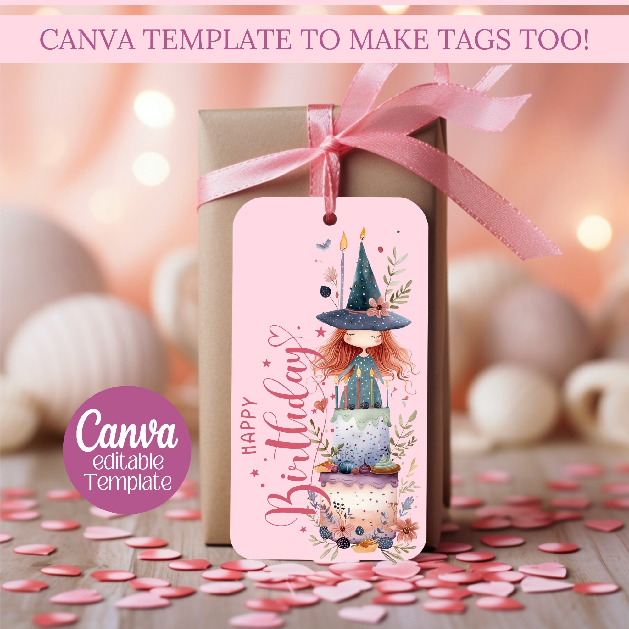 Witch Birthday Printable Bookmarks and Tags Card Bundle, Witchy Party ...