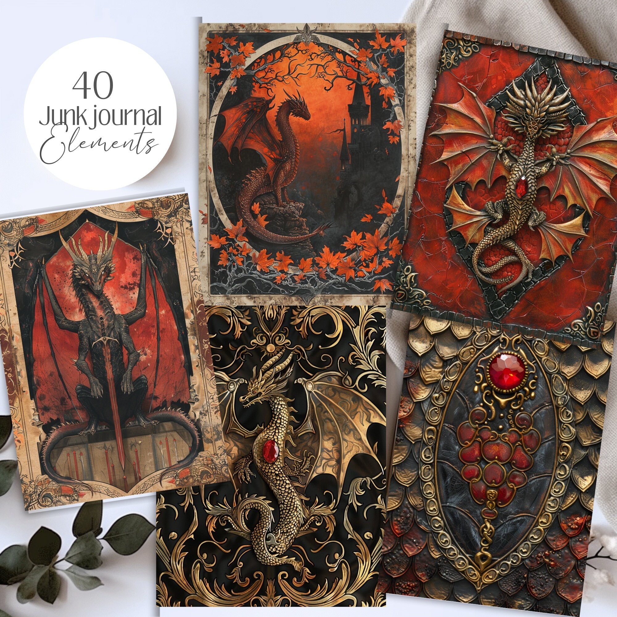Dragon House Png Dnd Digital Grimoire Cover Dragon Junk Journal ...