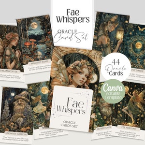 Fae Whispers Oracle Cards: Faery Divination Set (canva Template) - Etsy