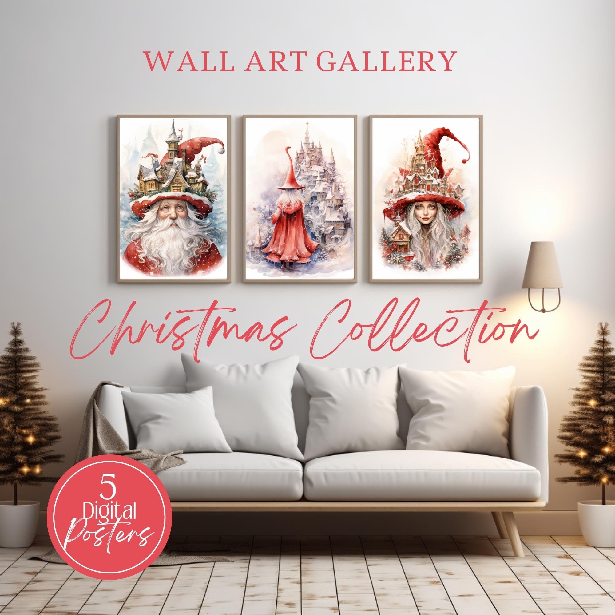 Christmas Santa Posters Png Portraits Wall Art Gallery - Etsy