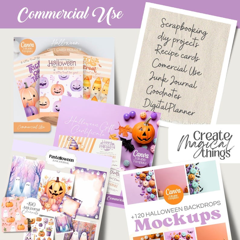 Pastel Halloween Mega Bundle | Mockups, Stationery, Patterns (digital ...