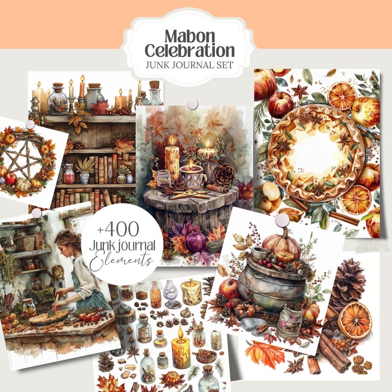 Mabon Celebration Witch Junk Journal Kit for Digital Grimoire Book of ...