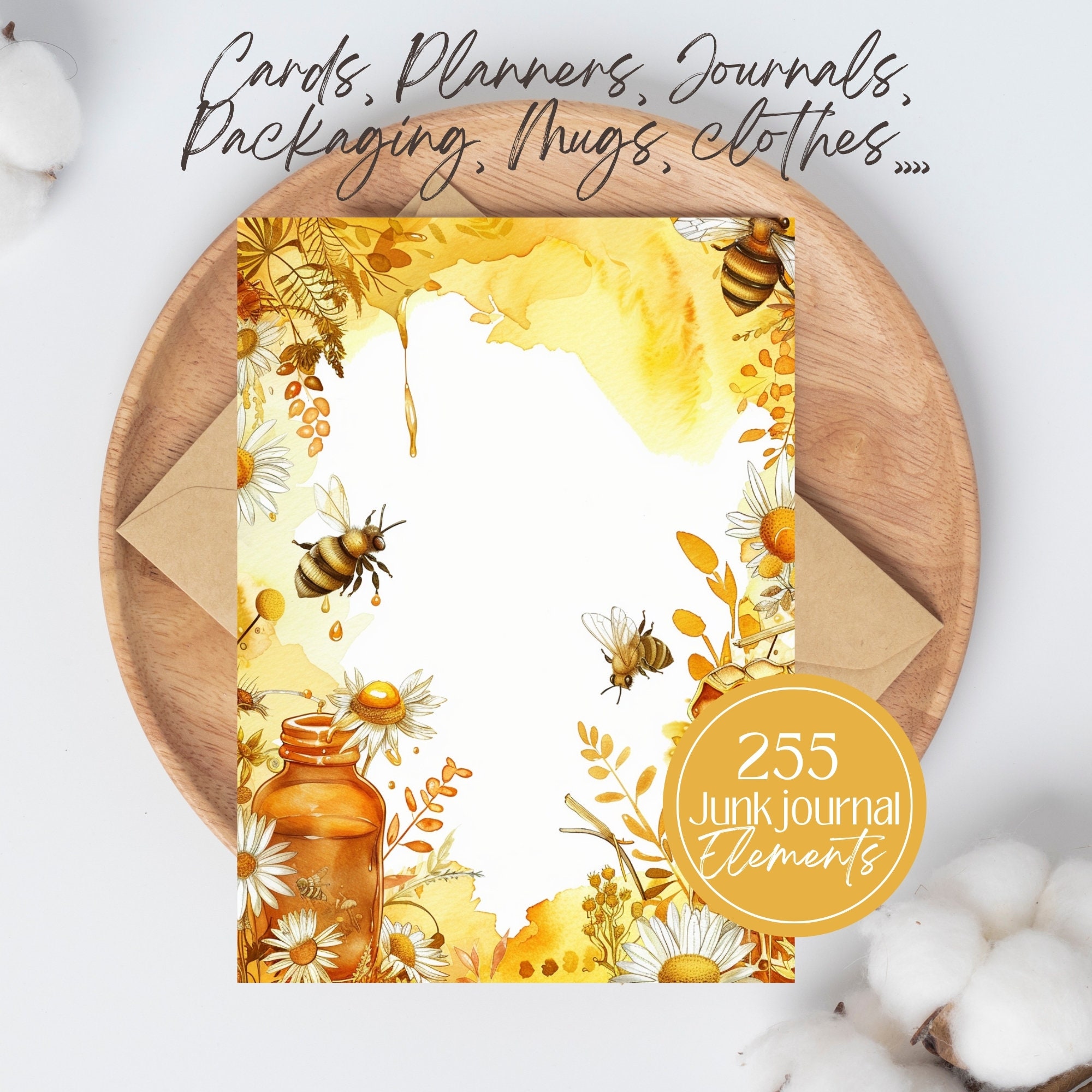 Gold Honey Bees Spring Png Illustration Clipart Digital Witch Diary ...