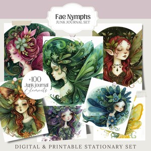 Watercolor Fairy Clipart: Fae Nymph PNG Fussy Cuts (digital Download ...