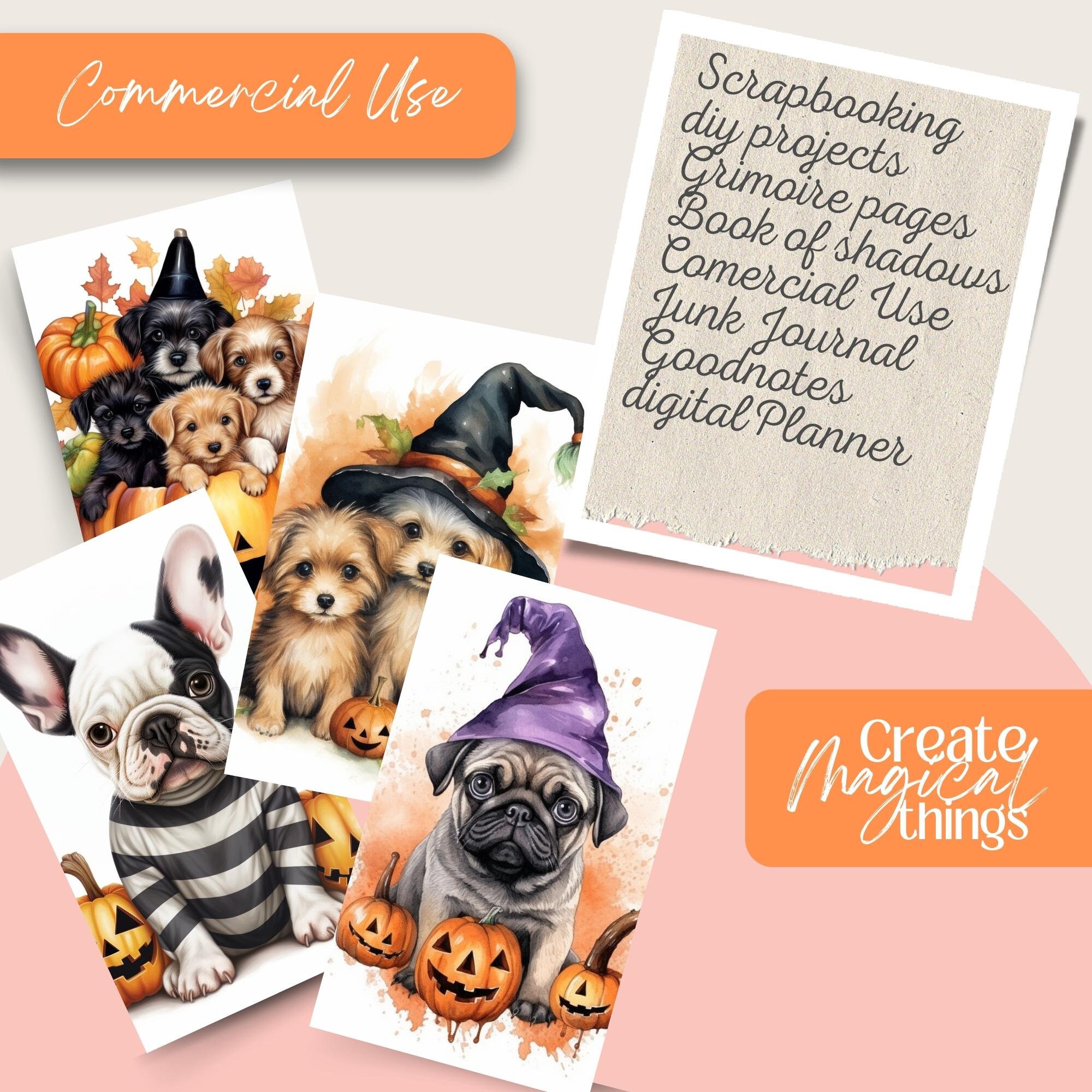 Halloween Dogs Watercolor Clipart Bundle 120 PNG Spooky - Etsy