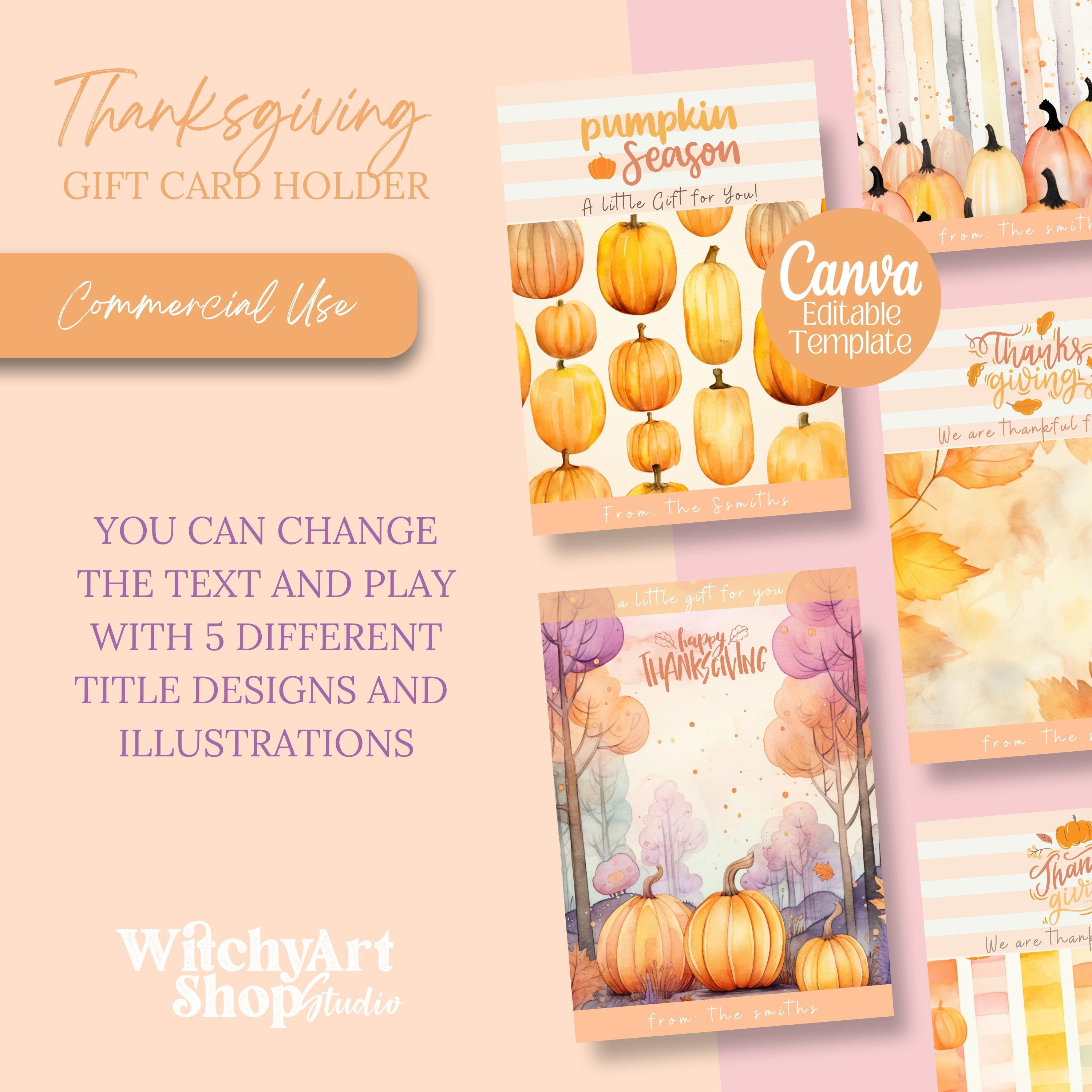 Printable Thanksgiving Gift Card Holder Coffee Gift Card - Etsy