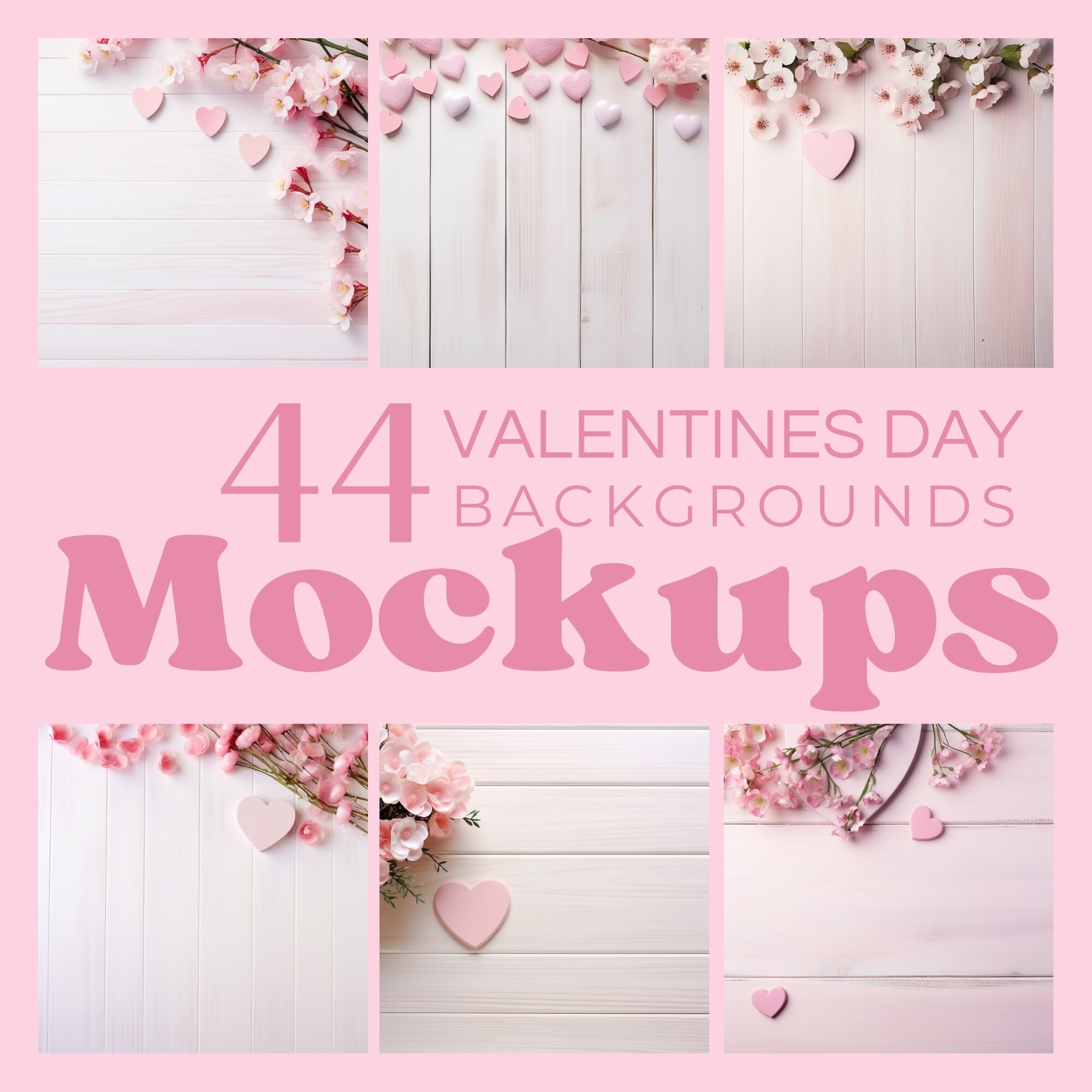 Valentines Mockup Background Bundle Png, Baby Pink Backdrop for Product ...