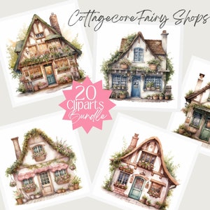 Fairy Shops Clipart: Witch Cottagecore PNG Stickers (digital Download ...