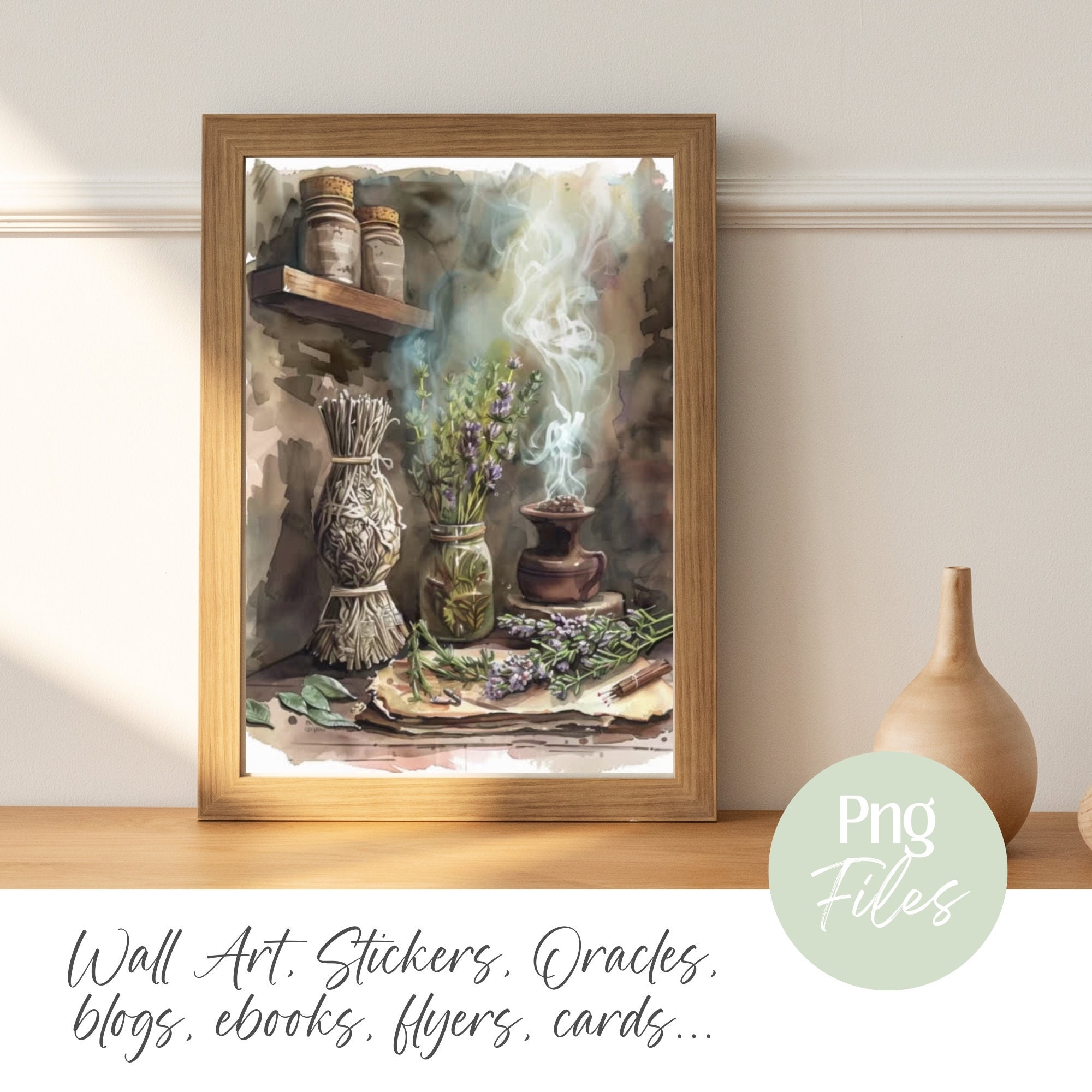 Herbal Incense Witch Witchcraft Watercolor Wiccan Junk Journal Clipart ...