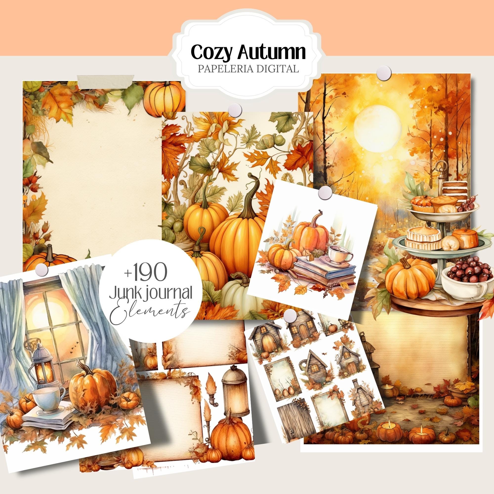 Whimsical Cottagecore Fall Printables Cozy Autumn Clipart, 190 PNG ...