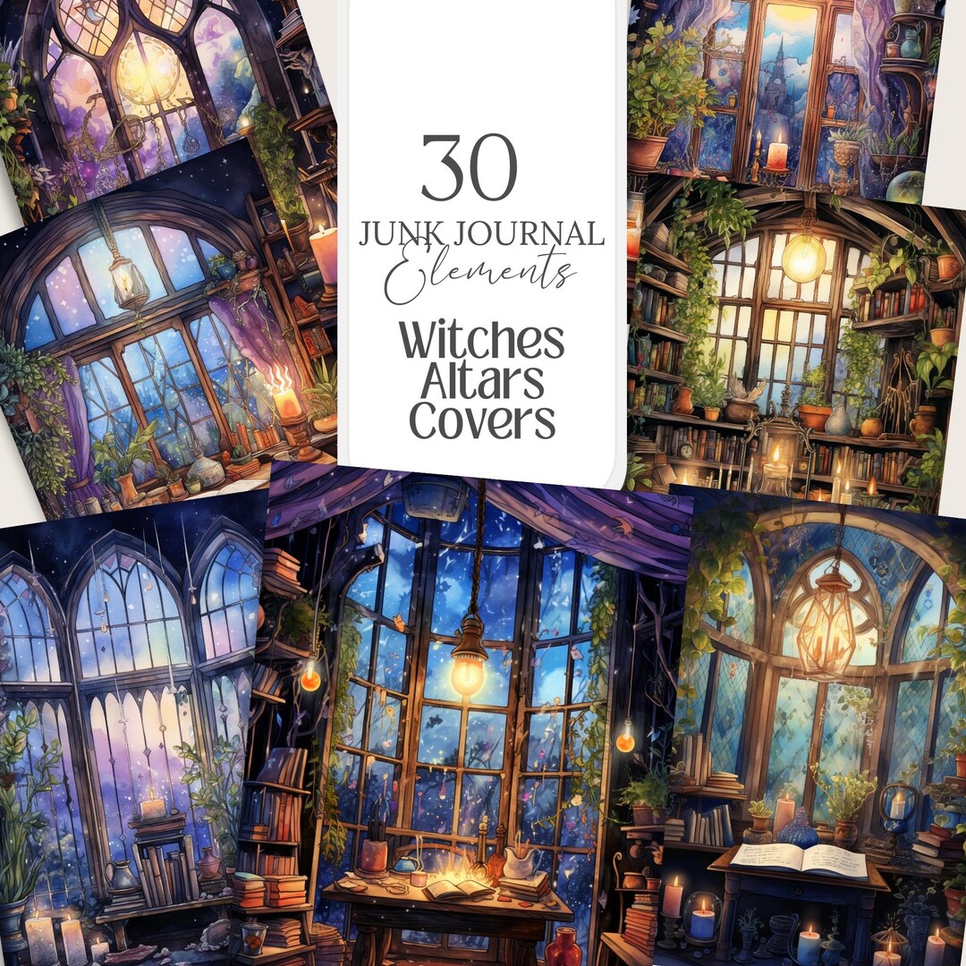 Witchy Art Grimoire Covers Set Digital Illustrations Digital Grimoire ...