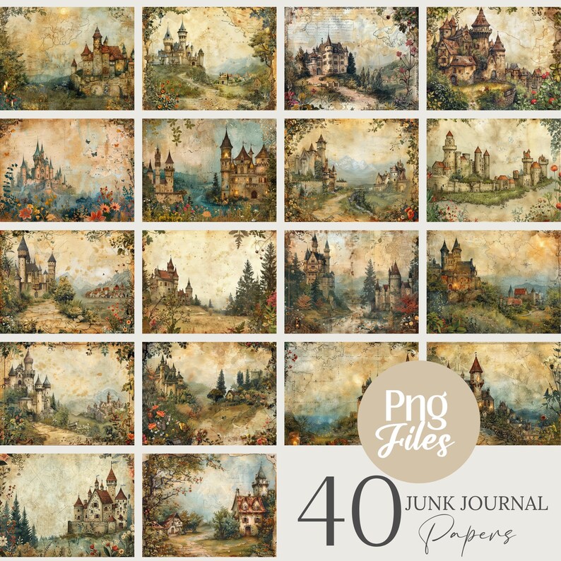 Medieval Fairytale Castle Png Digital Grimoire Scrappy Papers Book of ...