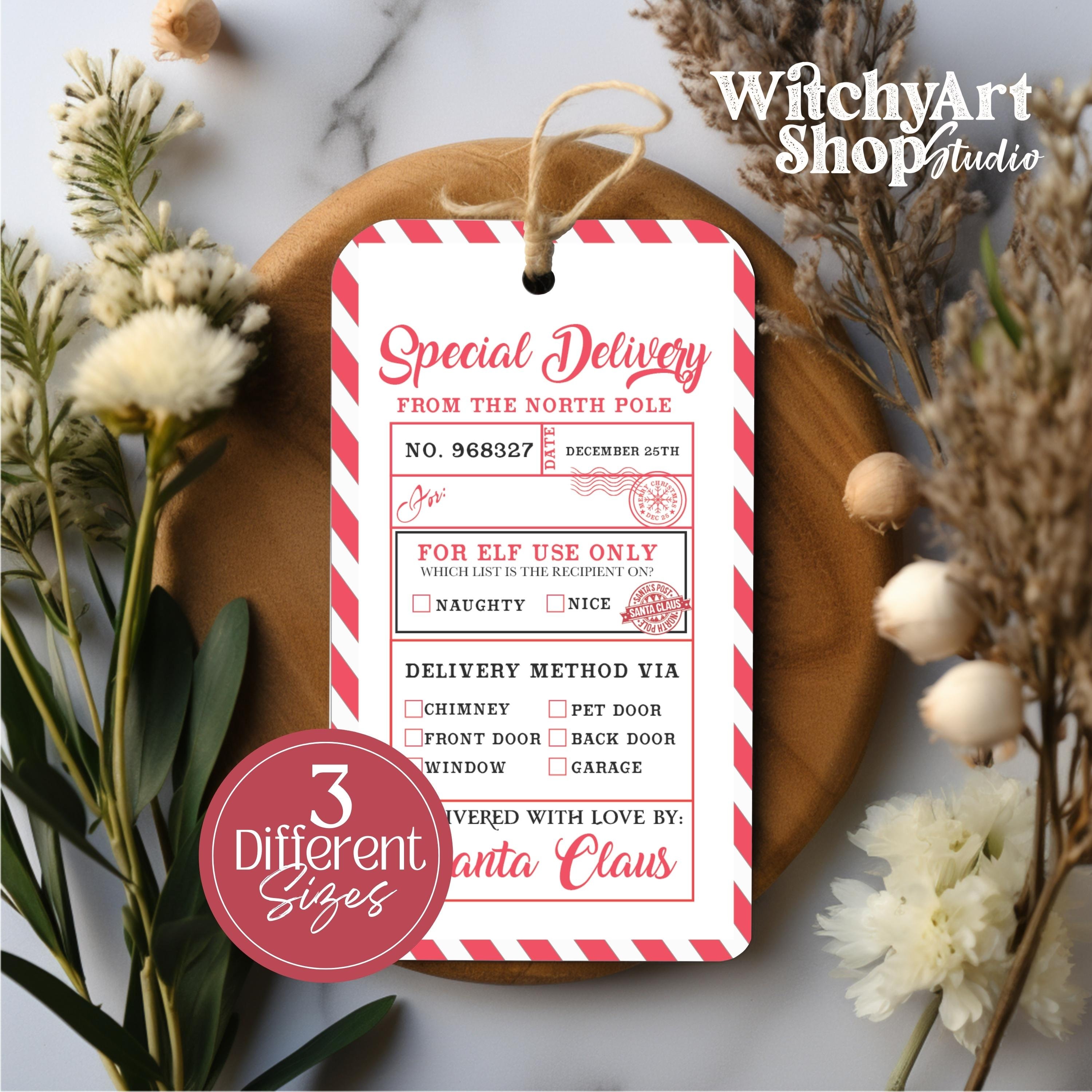 North Pole Christmas Gift Tag Editable Printable Santa Gift - Etsy