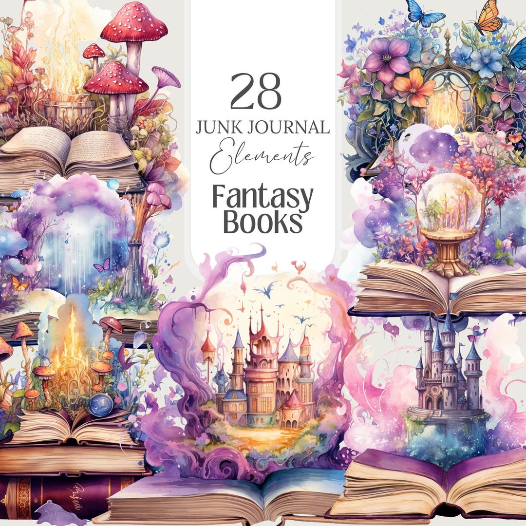 Fantasy Book Witch Clipart Witchy Planner Stickers Wallpaper for ...