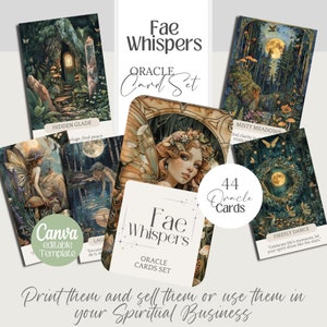 Fae Whispers Oracle Cards: Faery Divination Set (canva Template) - Etsy