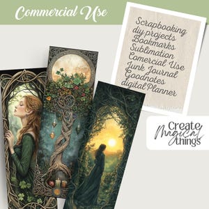 Celtic Magic Witchy Bookmarks Pagan Grimoire Tags Label Wicca Scrapbook ...